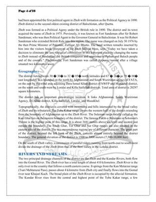 Geographical Importance of District Zhob. | PDF | Agriculture | Industries