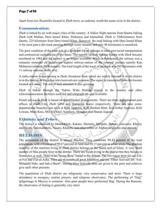 Geographical Importance of District Zhob. | PDF | Agriculture | Industries