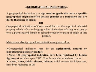 Geographical indication (GI) | PPTX