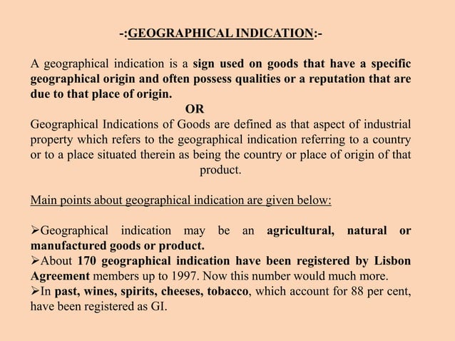 Geographical indication (GI) | PPTX