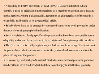 Geographical indication (GI) | PPTX