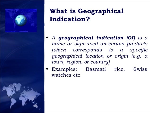 Geographical indications