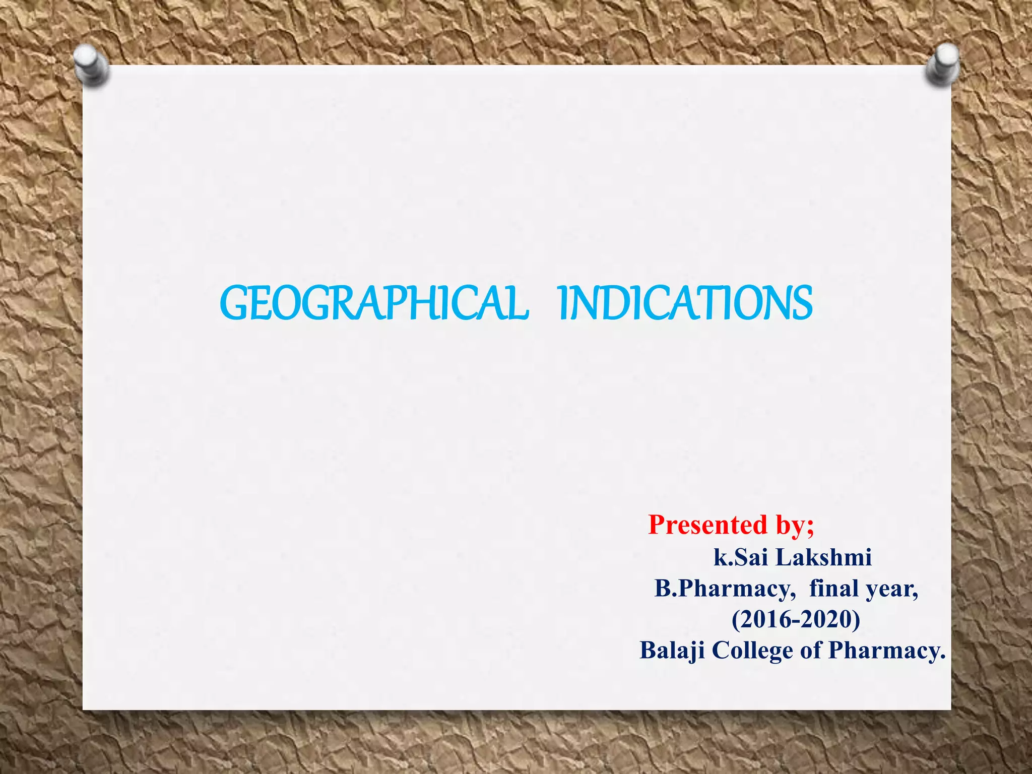 Geographical indications | PPTX