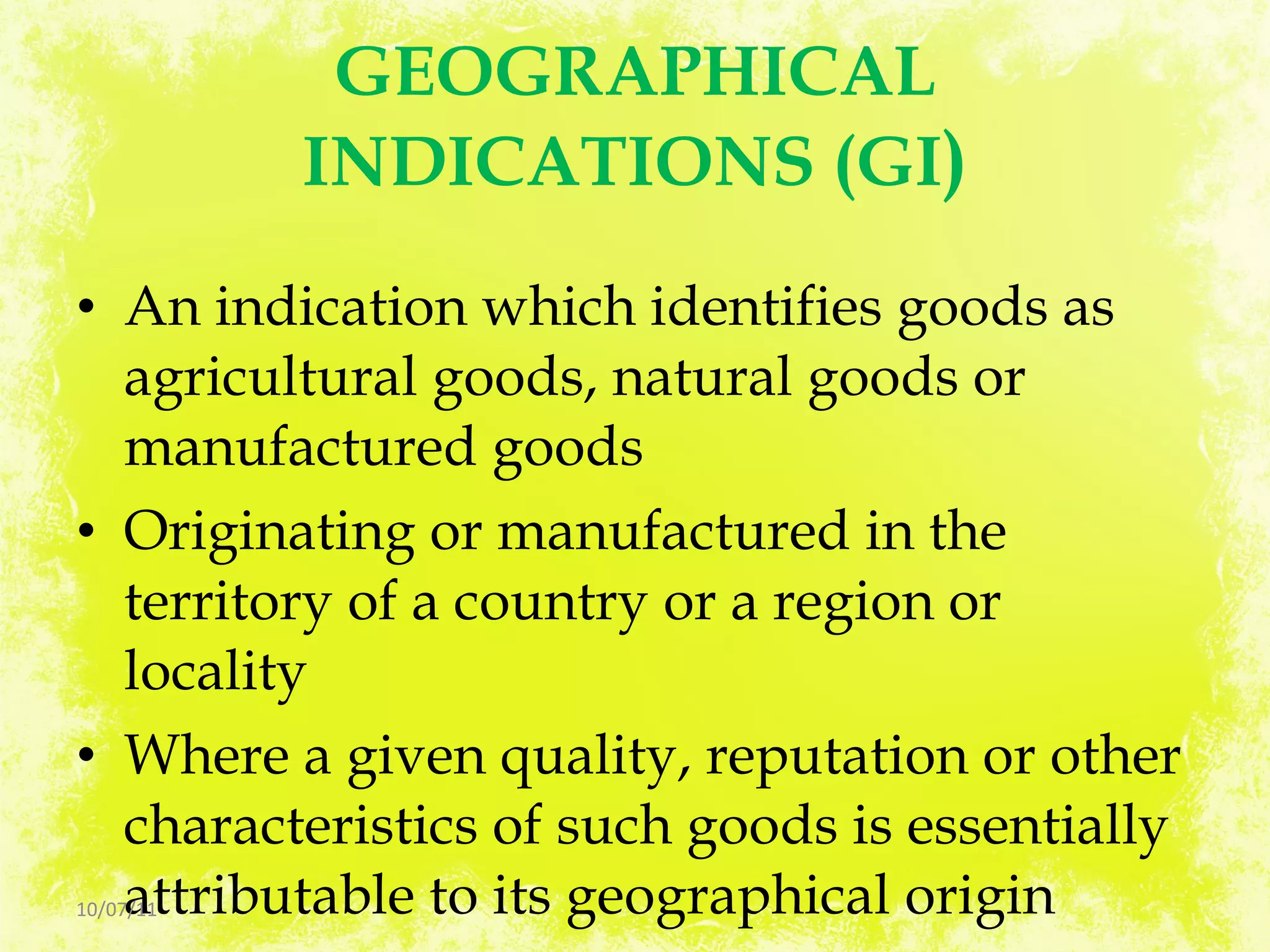 Geographical indications ppt | PPT