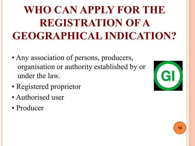Geographical indications ppt | PPTX
