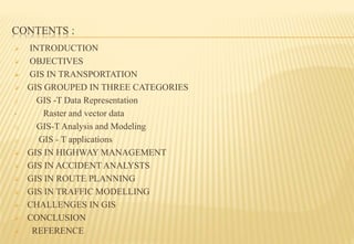 Geographical information system in transportation planning | PPTX