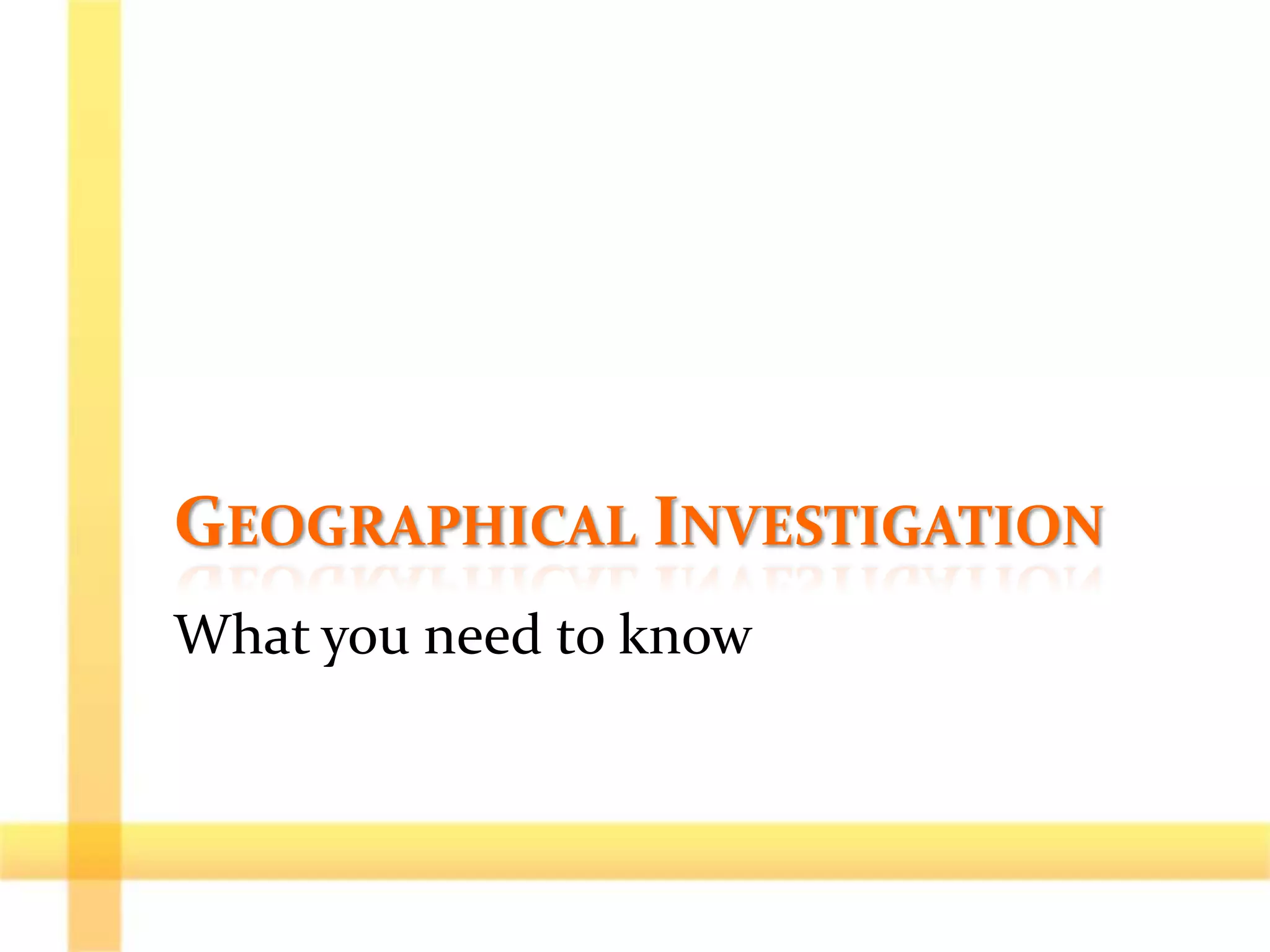 Geographical Inquiry | PPTX