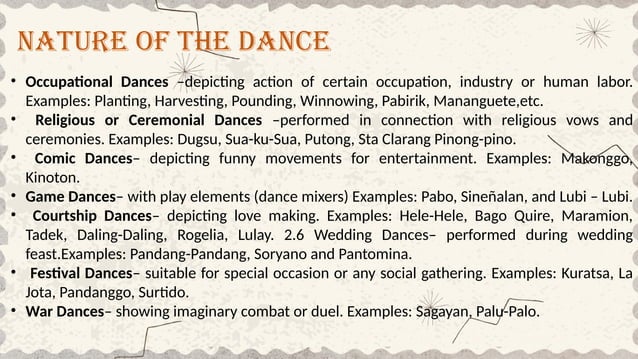 GEOGRAPHICAL LOCATION AND NATURE OF THE DANCE.pptx