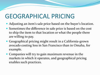 Geographical pricing strategy | PPTX