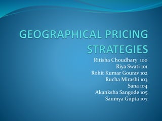 Geographical Pricing Examples