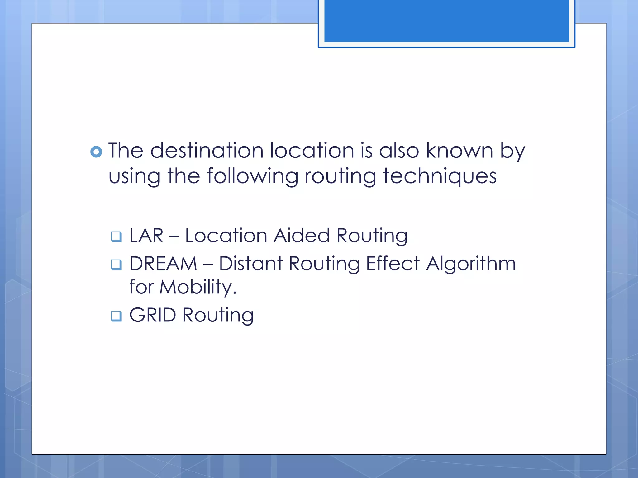 Geographical routing presentation | PPTX