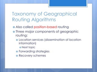 Geographical routing presentation | PPTX
