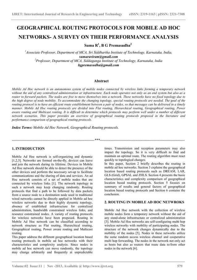 Geographical Routing Protocols For Mobile Ad Hoc Pdf Computer Networking Computing