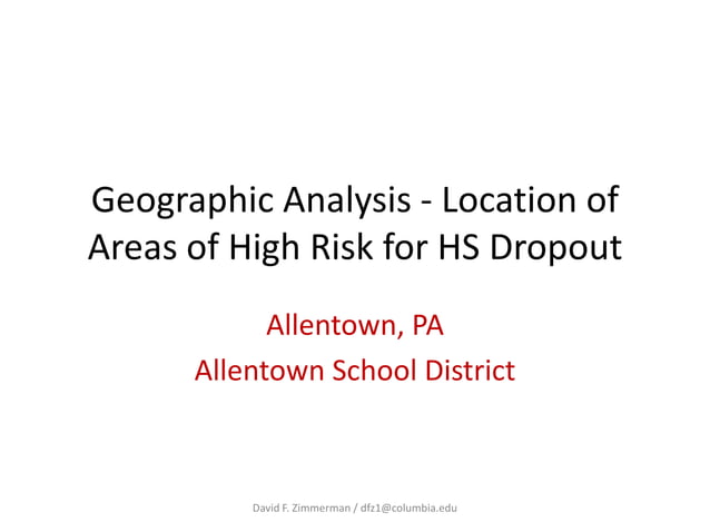 Geographic analysis of location of areas of high | PPT