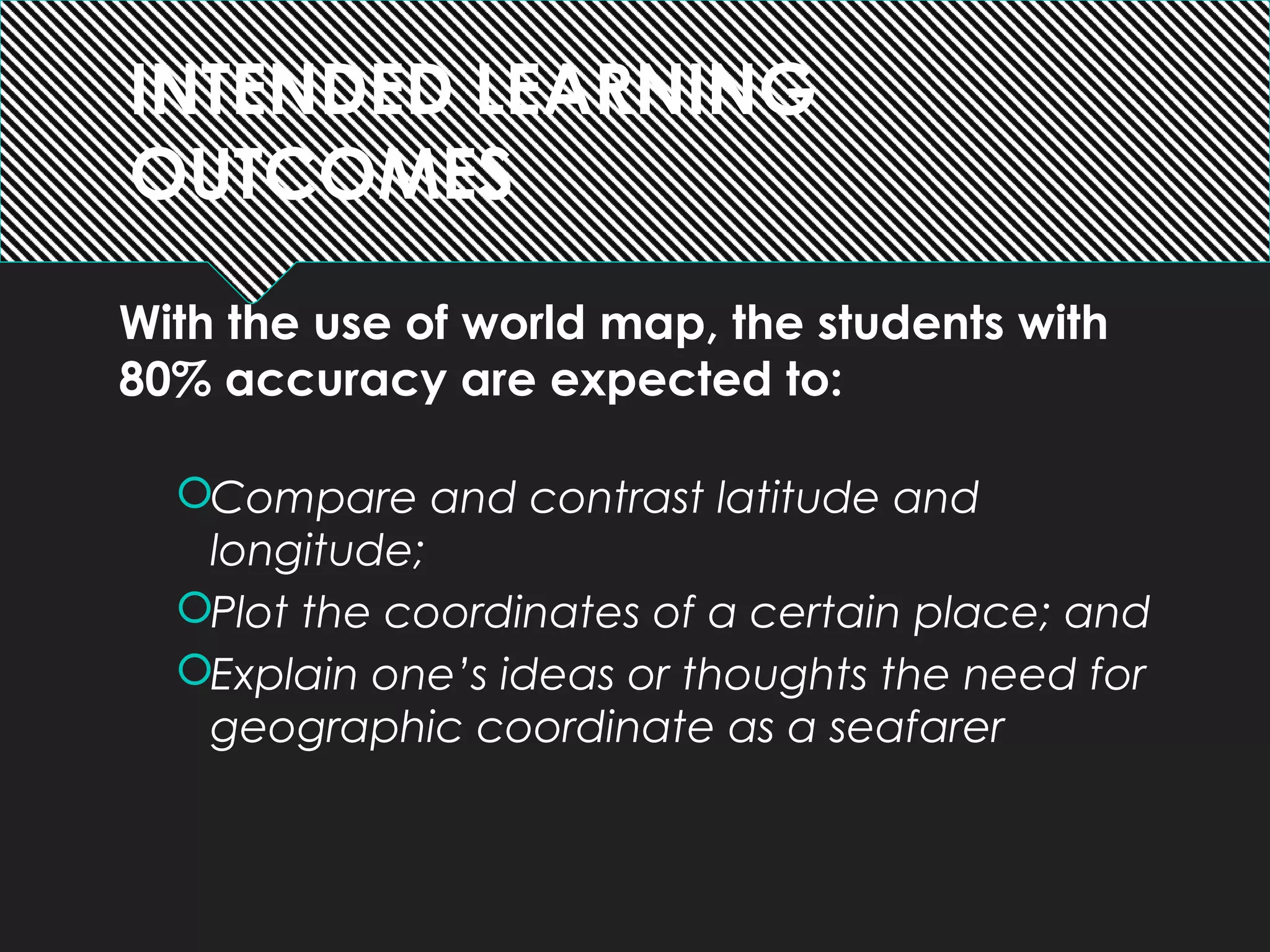 Geographic coordinate lesson plan 100415 | PPT