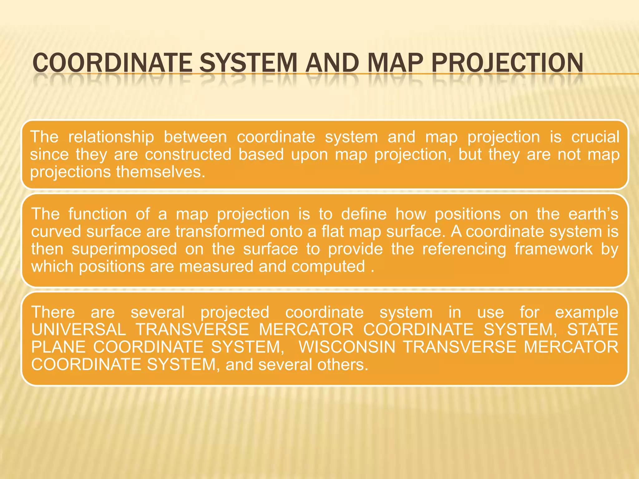 Geographic Coordinate System And Map Projection Pptx Geography Science