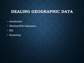 Working with and Presenting Geographic Data in SQL | PDF