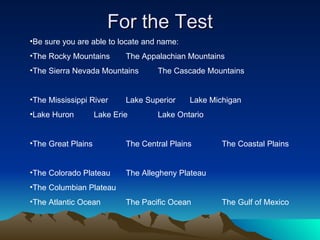 Geographic features of the us | PPT
