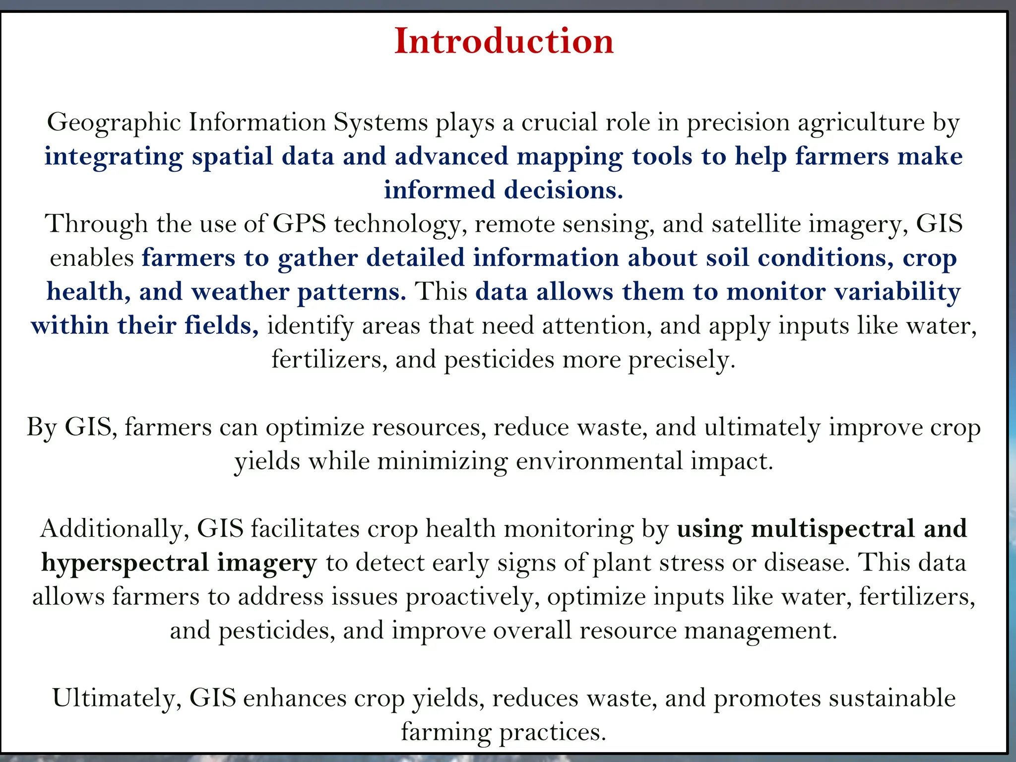 Geographic Information System (GIS) and Its Application in Precision Farming | PDF
