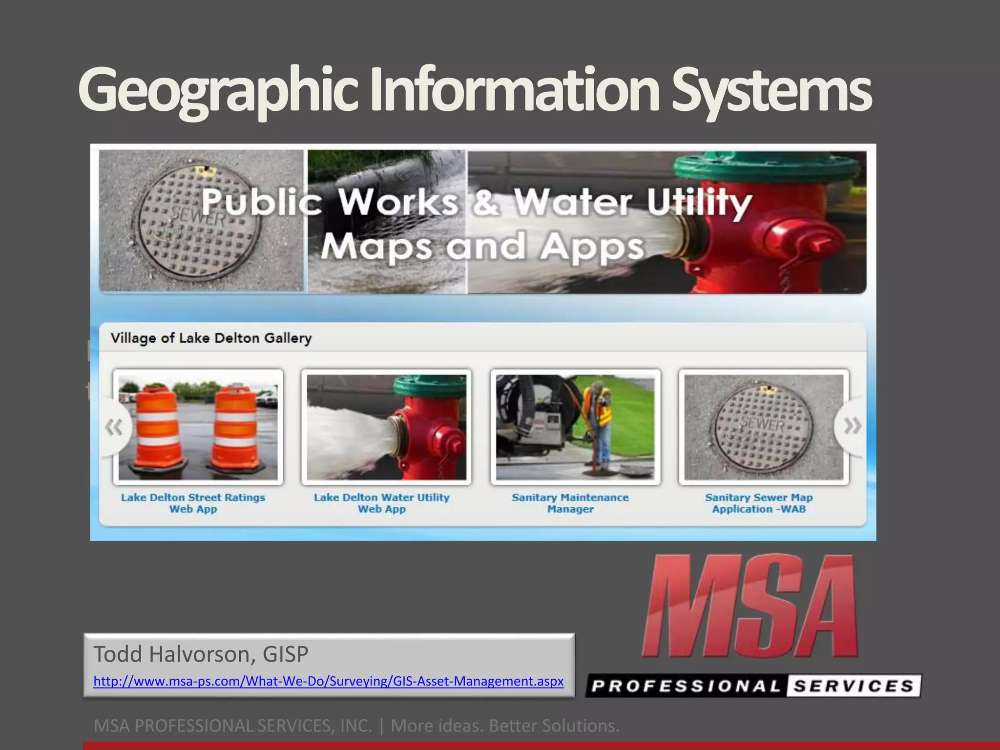 Geographic Information Systems (GIS) for Public Works & Water Utilities ...