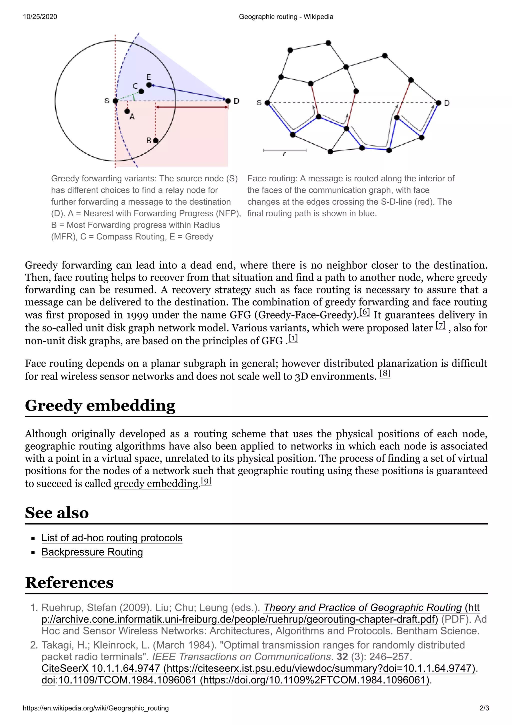 Geographic routing : Notes | PDF