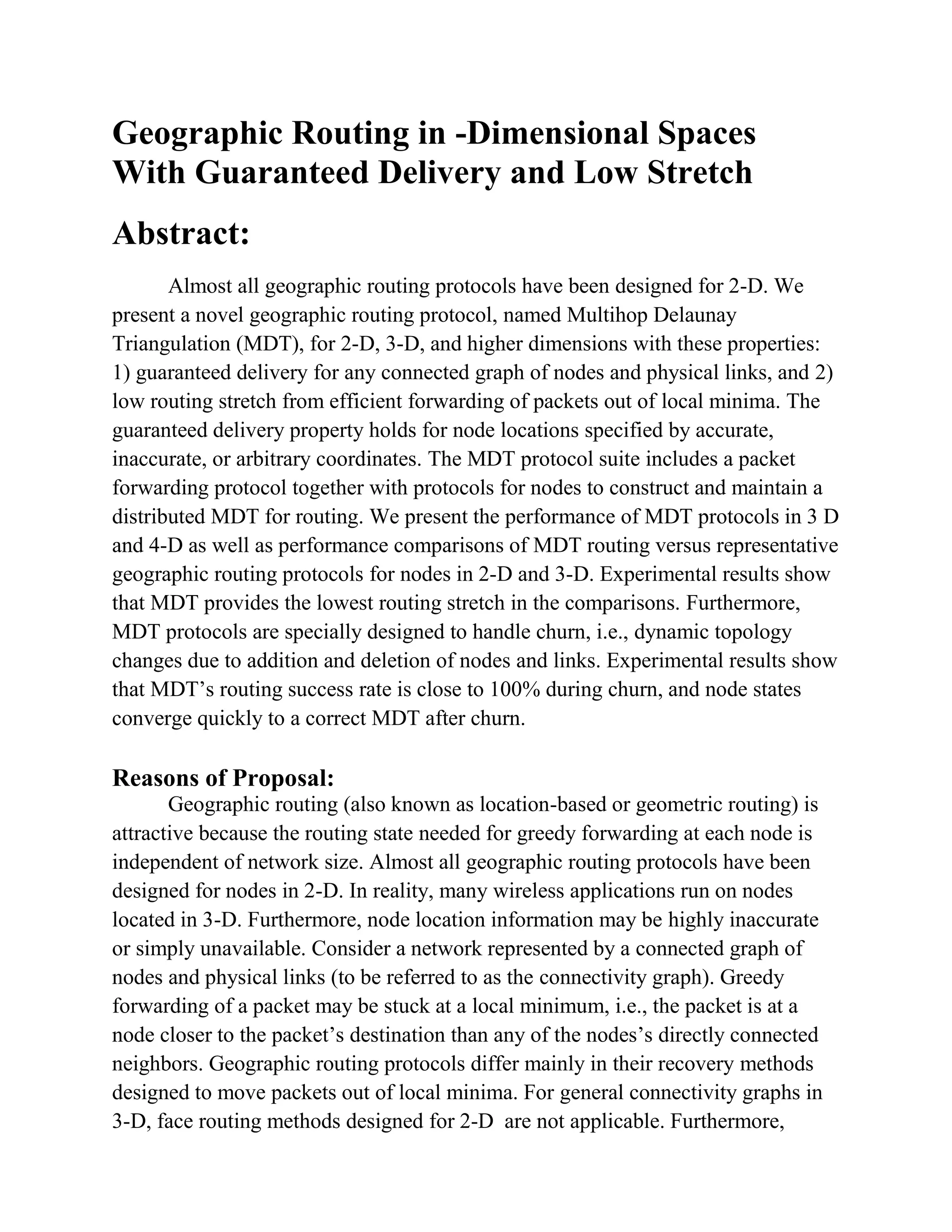 Geographic routing in | DOCX