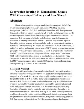 Geographic routing in | DOCX