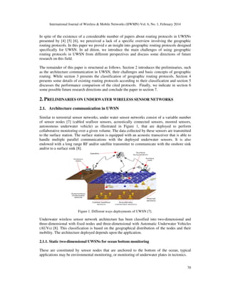 Geographic routing protocols for underwater wireless sensor networks a ...