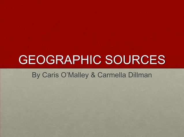 Geographic Sources Dillman And O Malley | PPT