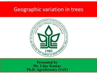Geographic variation in forest trees | PPTX | Genetics | Science