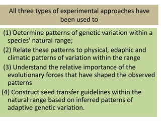 Geographic variation in forest trees | PPTX | Genetics | Science
