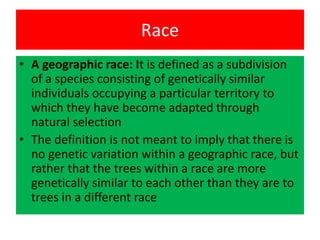 Geographic variation in forest trees | PPTX | Genetics | Science