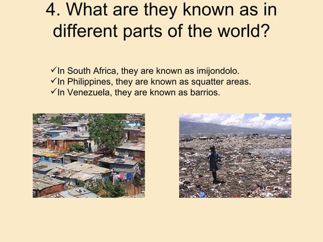 Geography on shanty towns | PPT