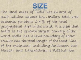 Geography- India Size and Location | PPTX