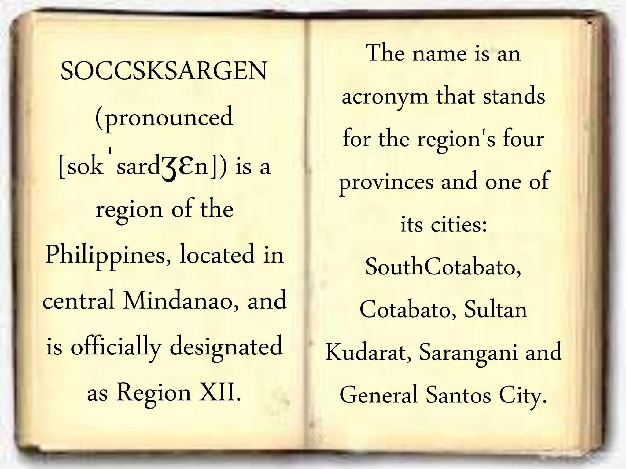 Region 12- soccsksargen (Philippines) | PPTX