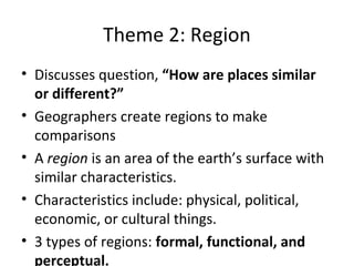 The 5 theme of Geography for your academy | PPT
