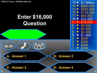 Who Wants to be a Millionaire? (Template) | PPT