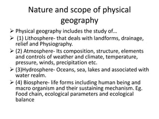 GEOGRAPHY and branches of Geography pptx | PPTX