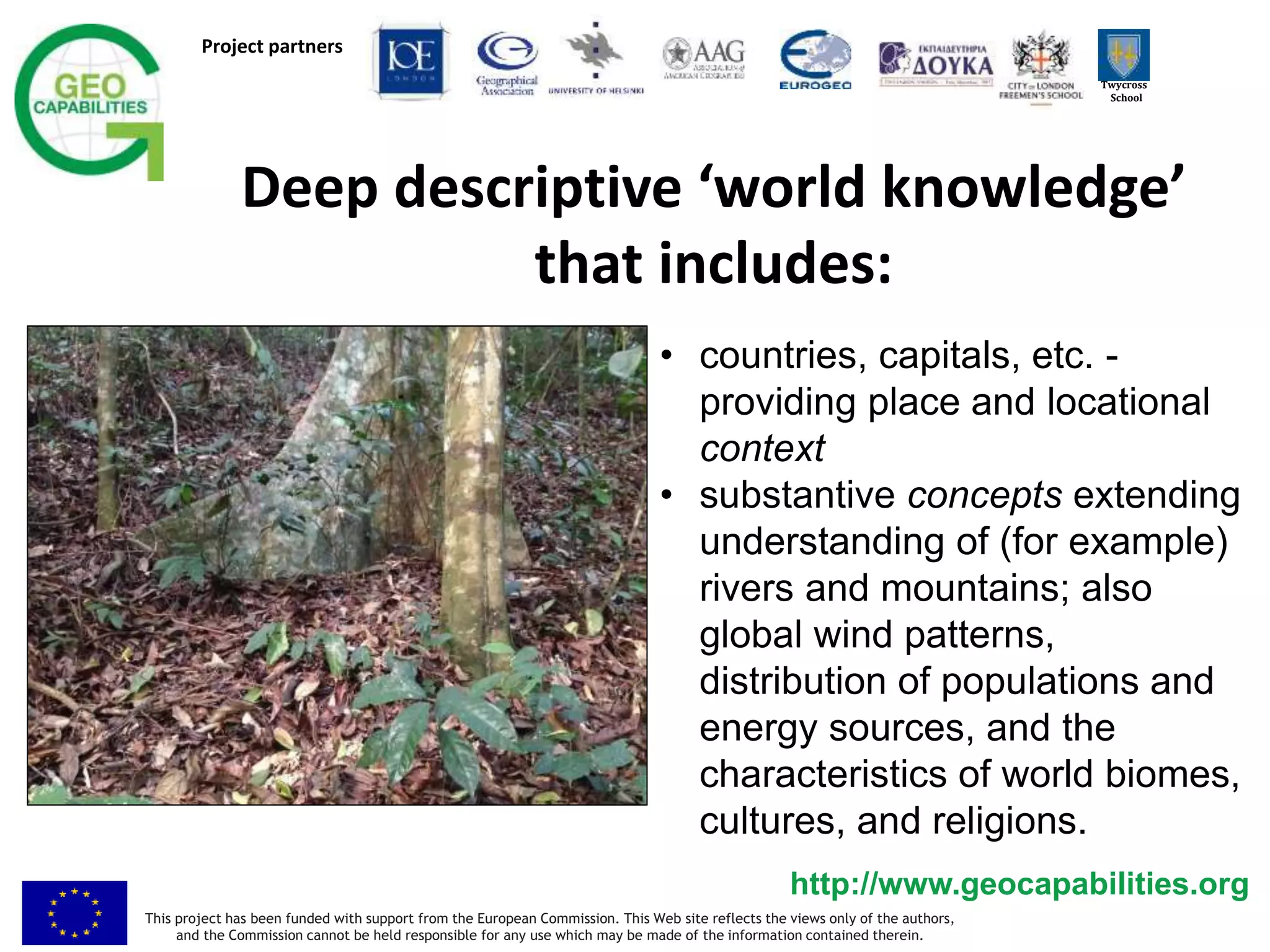 GeoCapabilities: Geography as Powerful Disciplinary Knowledge (PDK) | PPTX