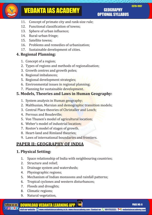 A Comprehensive Study Plan for UPSC Geography Optional: PDF | PDF