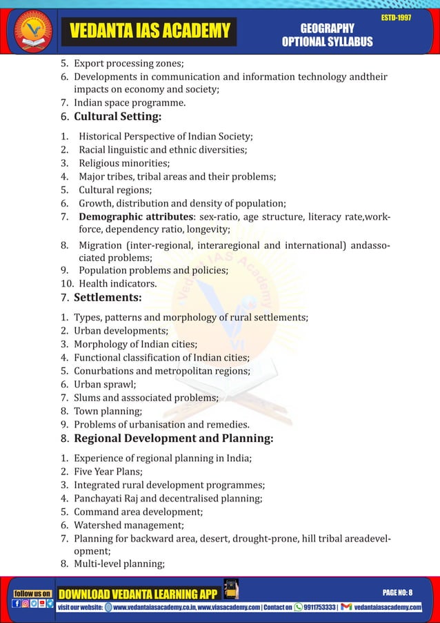 A Comprehensive Study Plan for UPSC Geography Optional: PDF | PDF