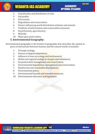 Geography Optional Syllabus for UPSC coaching | PDF