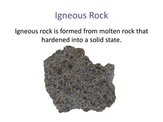 Geography - rock formation rock cycle - GCSE | PPTX