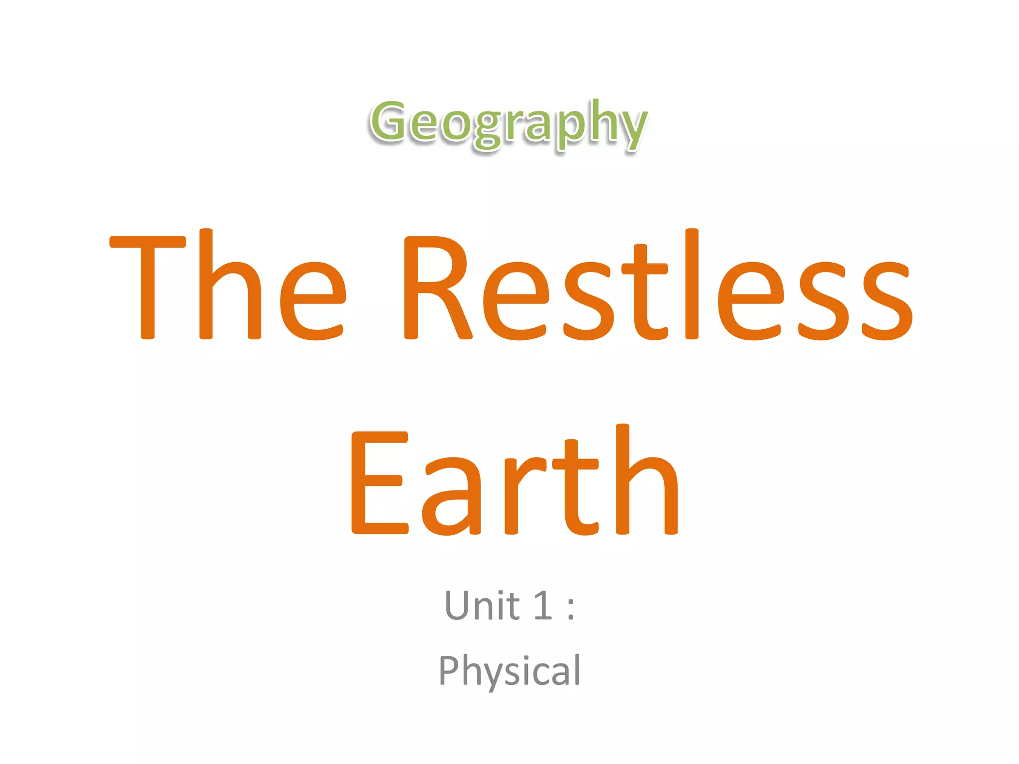 Geography the restless earth gcse | PPT