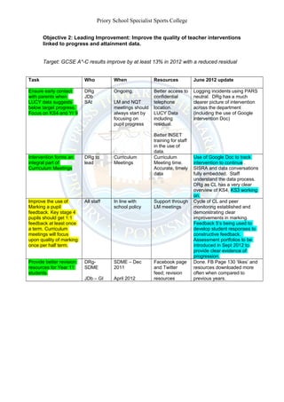 Geography action plan 2011 12 update 1 june 2012 | PDF
