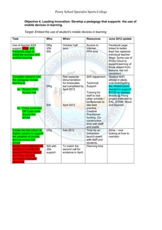 Geography action plan 2011 12 update 1 june 2012 | DOC