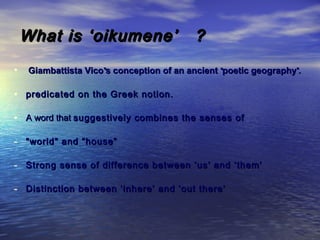 Geography and identity in marlowe | PPT | Geography | Science