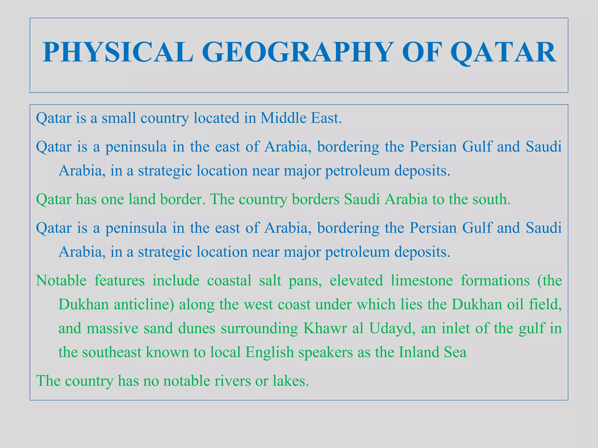 Geography and tourism in qatar 11052021 | PPTX
