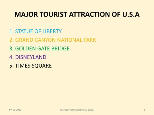 Geography and tourism in united states of america 23042021 | PPTX ...