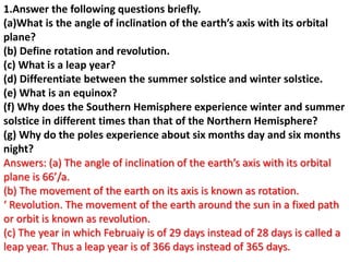 Geography answer key class 6 | PPTX